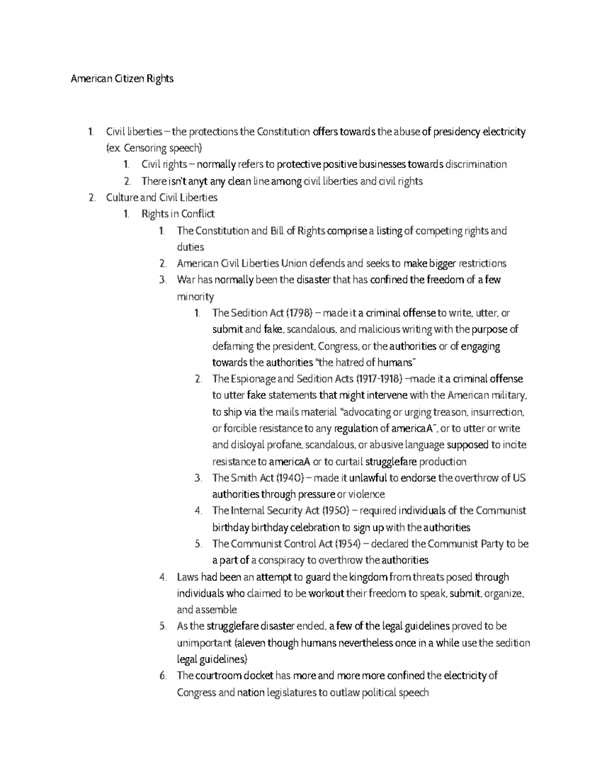 Rights of American Citizens - American Citizen Rights Civil liberties ...