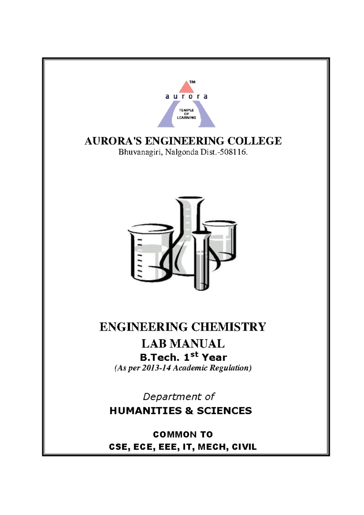 Chemistry lab manual 3 9 2013 - AURORA'S ENGINEERING COLLEGE ...