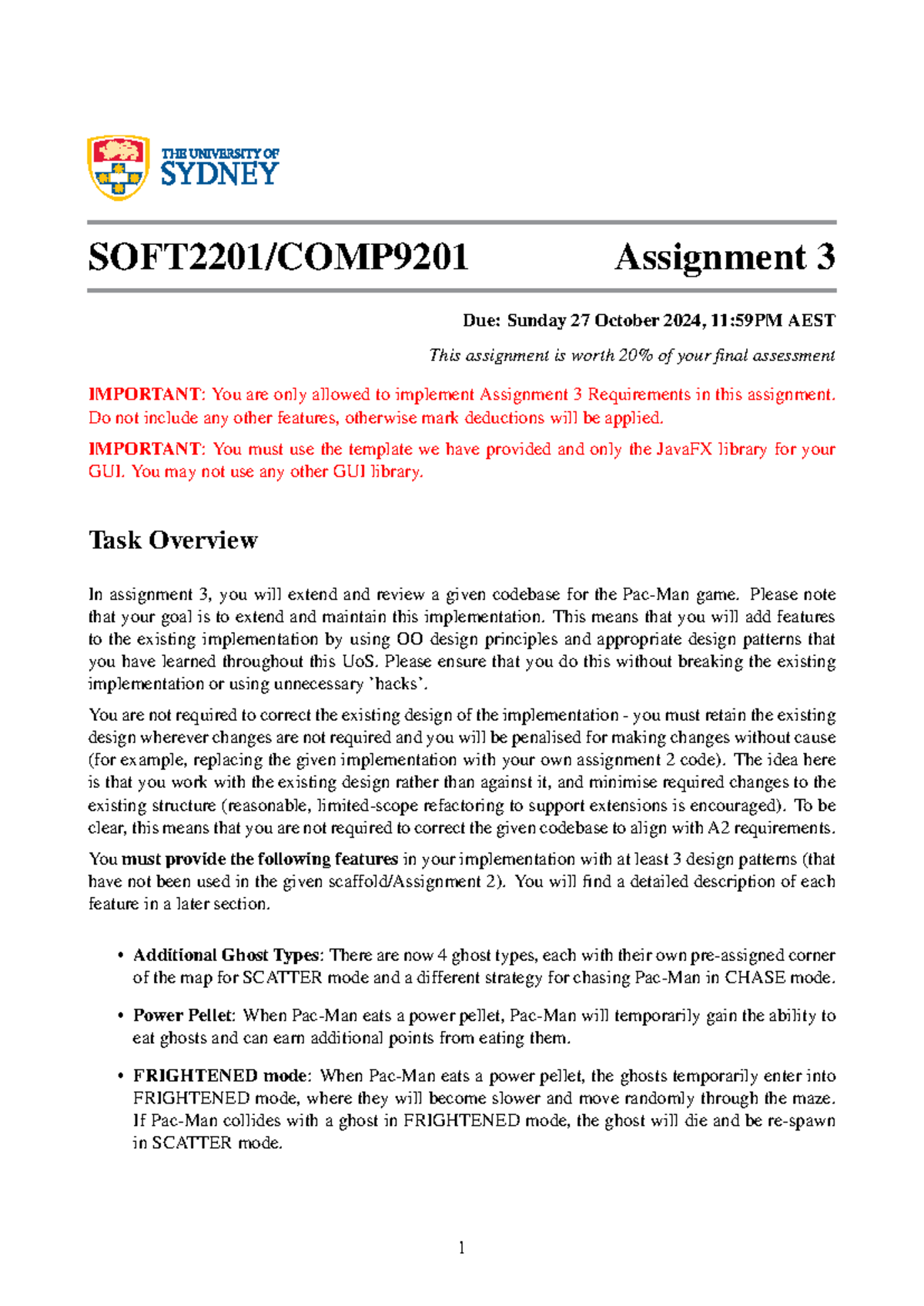 Assignment 3 Final - Due: Sunday 27 October 2024, 11:59PM AEST This ...