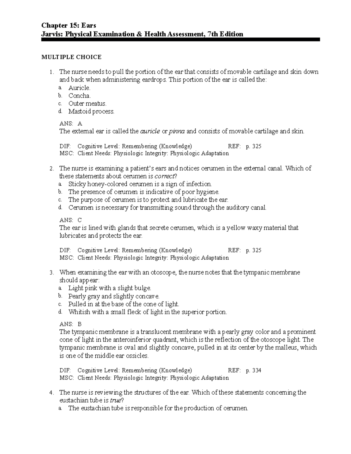 Ch15 - Questions related to chapter 15 of the textbook, Physical ...