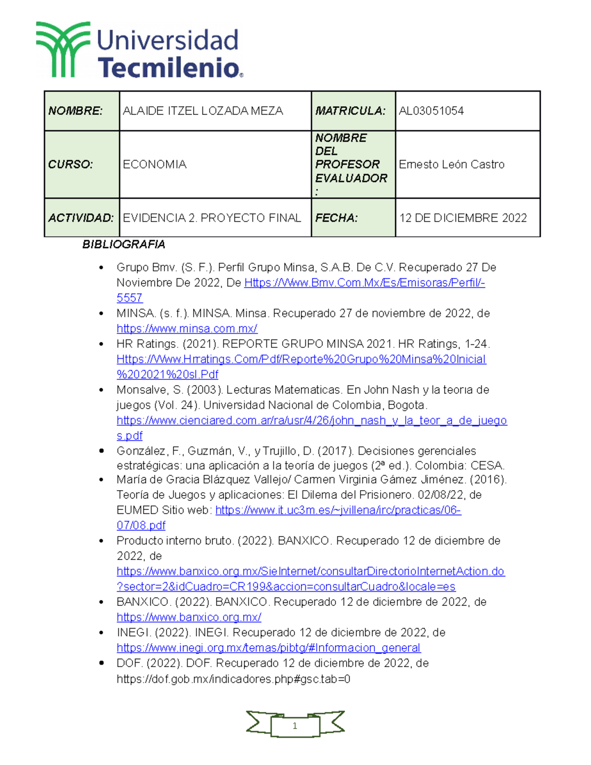 Evidencia 2. Proyecto final - NOMBRE: ALAIDE ITZEL LOZADA MEZA ...