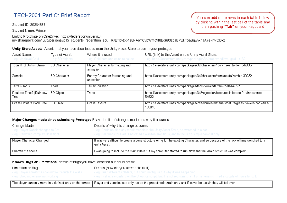 ITECH2001-Part C-Brief-Report-Template (1) (2) - ITECH2001 - Fed Uni ...