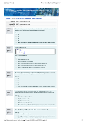 FIT1051 Unit Preview - Preview generated on 13/03/ Unit Preview: FIT1051 - Programming ...
