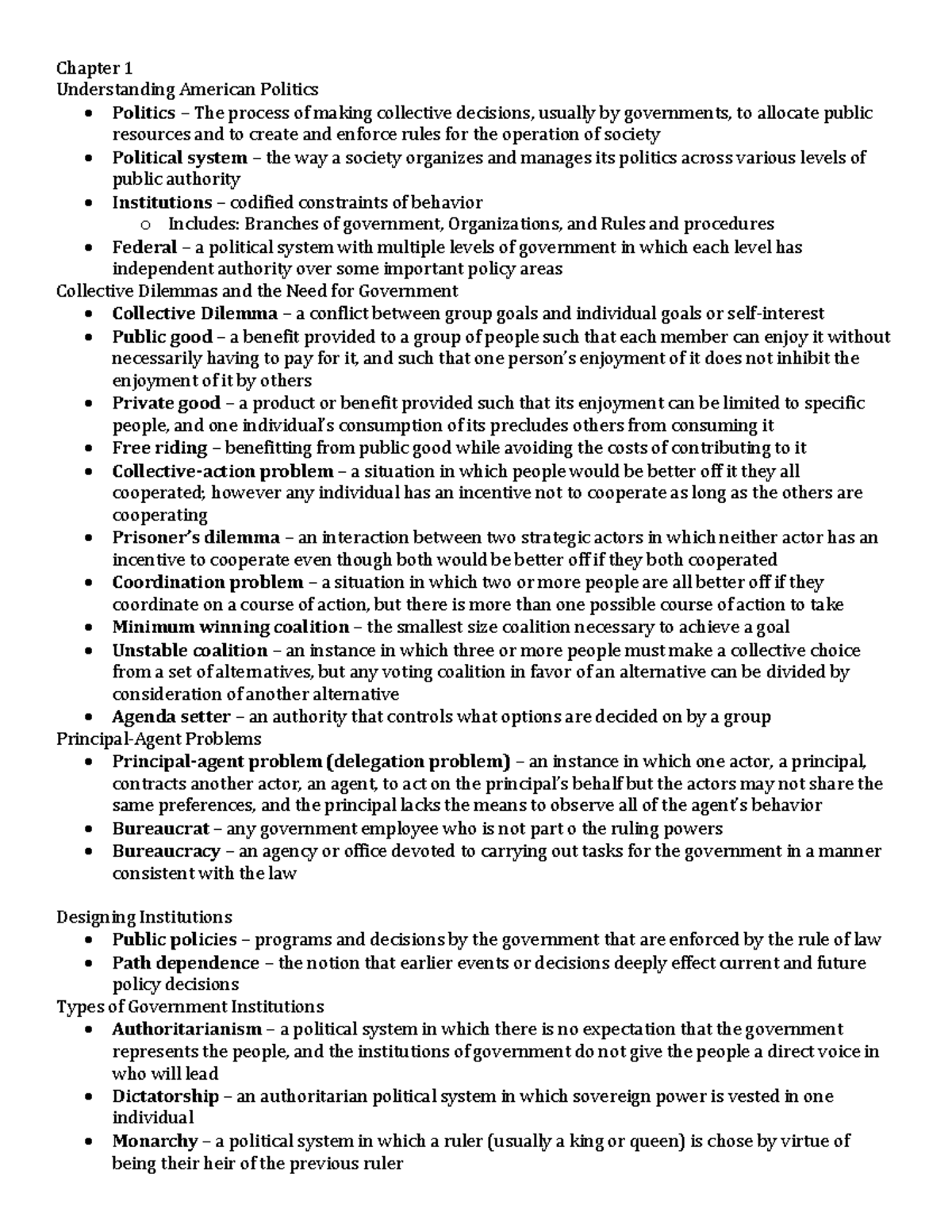 American Government 2013-2014 lecture notes, course 1-29 - BOOK NOTES ...