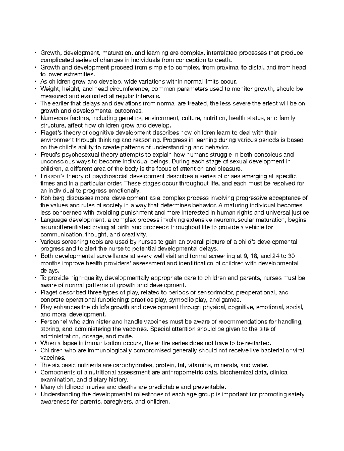 Ch 5 Health Promotion for the Developing Child - Growth, development ...