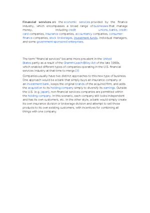 History of Finance - History of Finance Finance as a study of theory ...