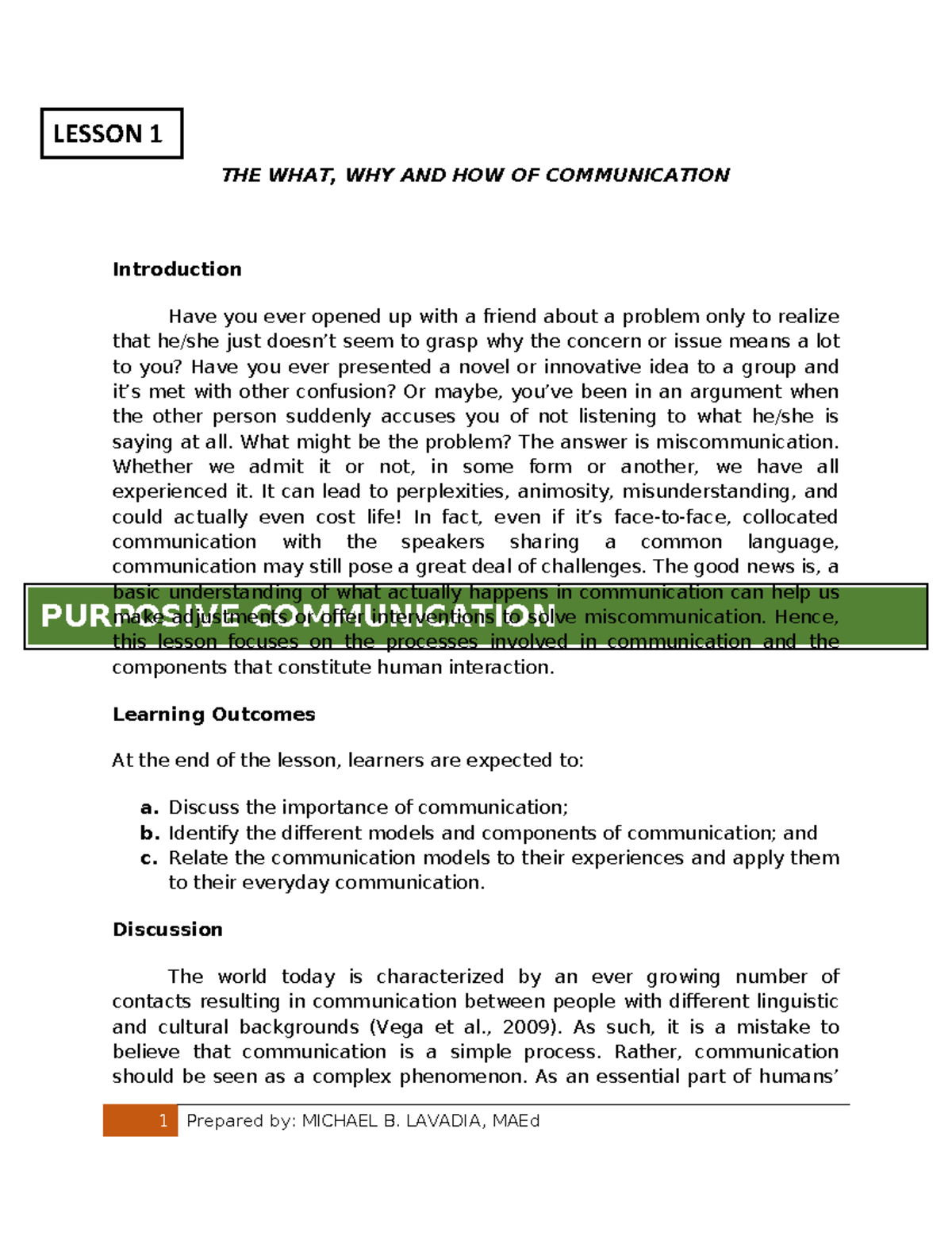 Pdfcoffee - English - PURPOSIVE COMMUNICATION THE WHAT, WHY AND HOW OF COMMUNICATION ...