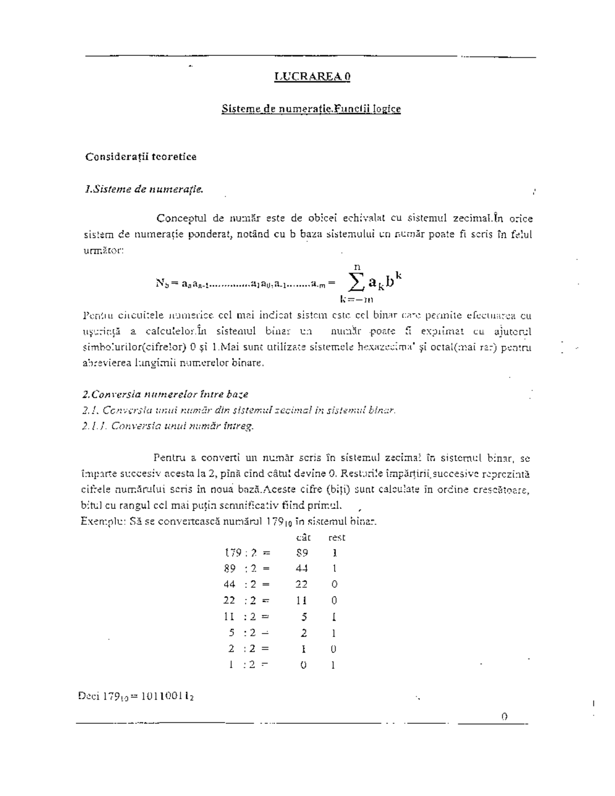 Lucrarea zero Introducere functii logice - Fundamentele calculatoarelor ...
