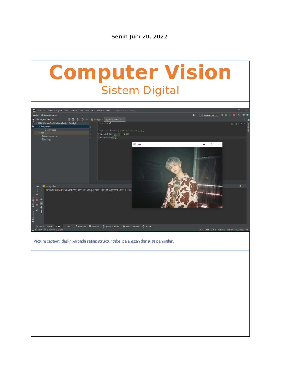 Sistem Digital - Computer Vision - Senin Juni 20, 2022 Computer Vision ...