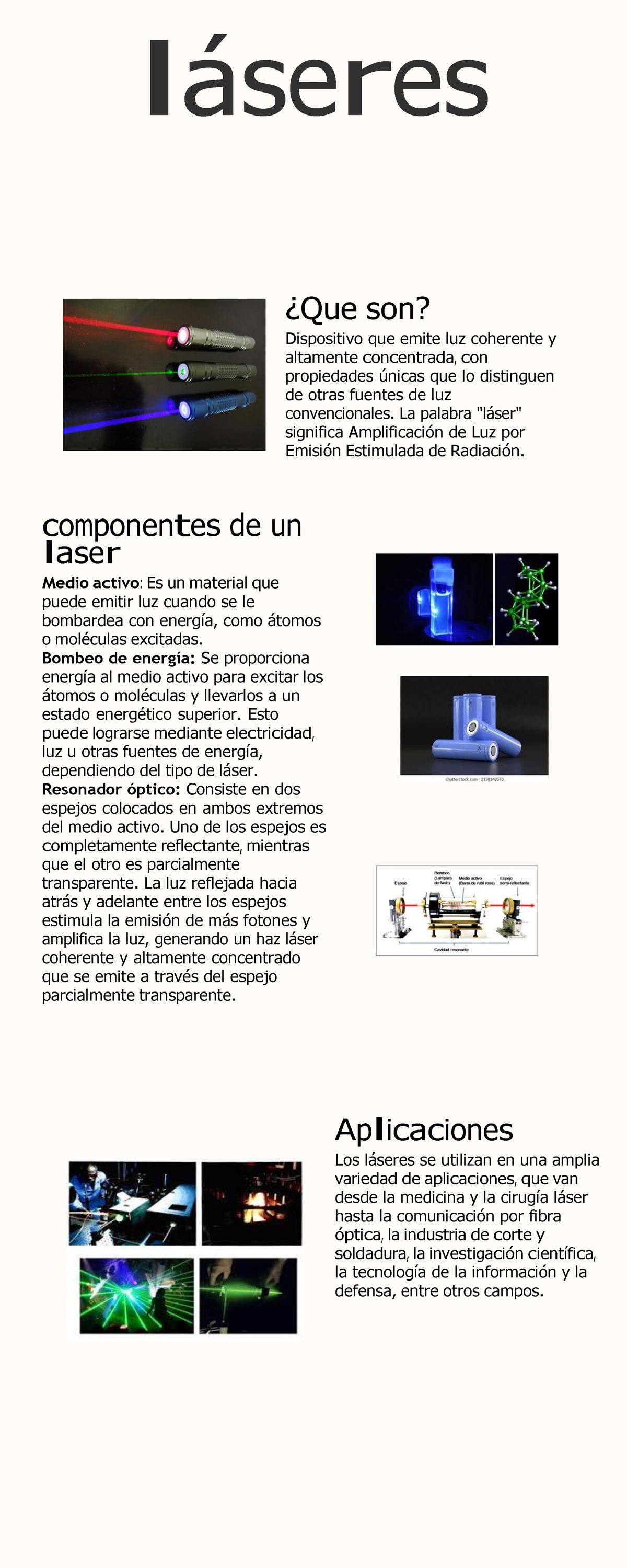 Laseres y fibra optica JAMC - láseres ¿Que son? Dispositivo que emite ...