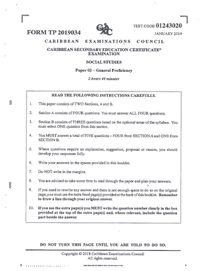 Jan 2014 csec poa past paper - Audio Visual History - Studocu