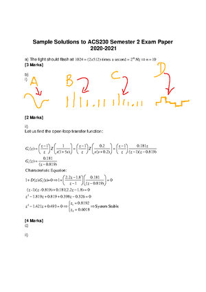 Discrete Domain Control System Pre-lab - ACS230 – Discrete Domain ...