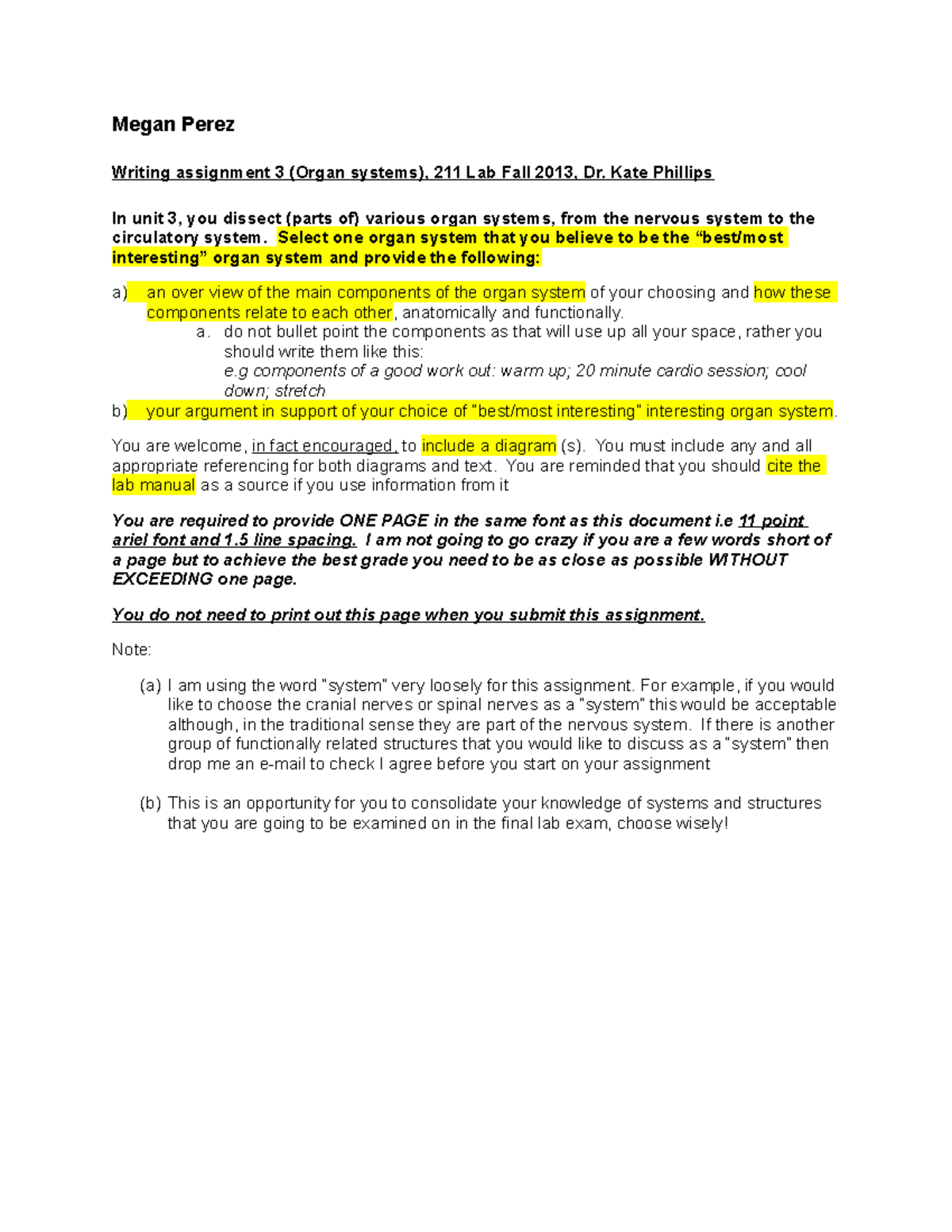 Anatomy 211 Lab Writing Assignment 3 - Megan Perez Writing assignment 3 ...