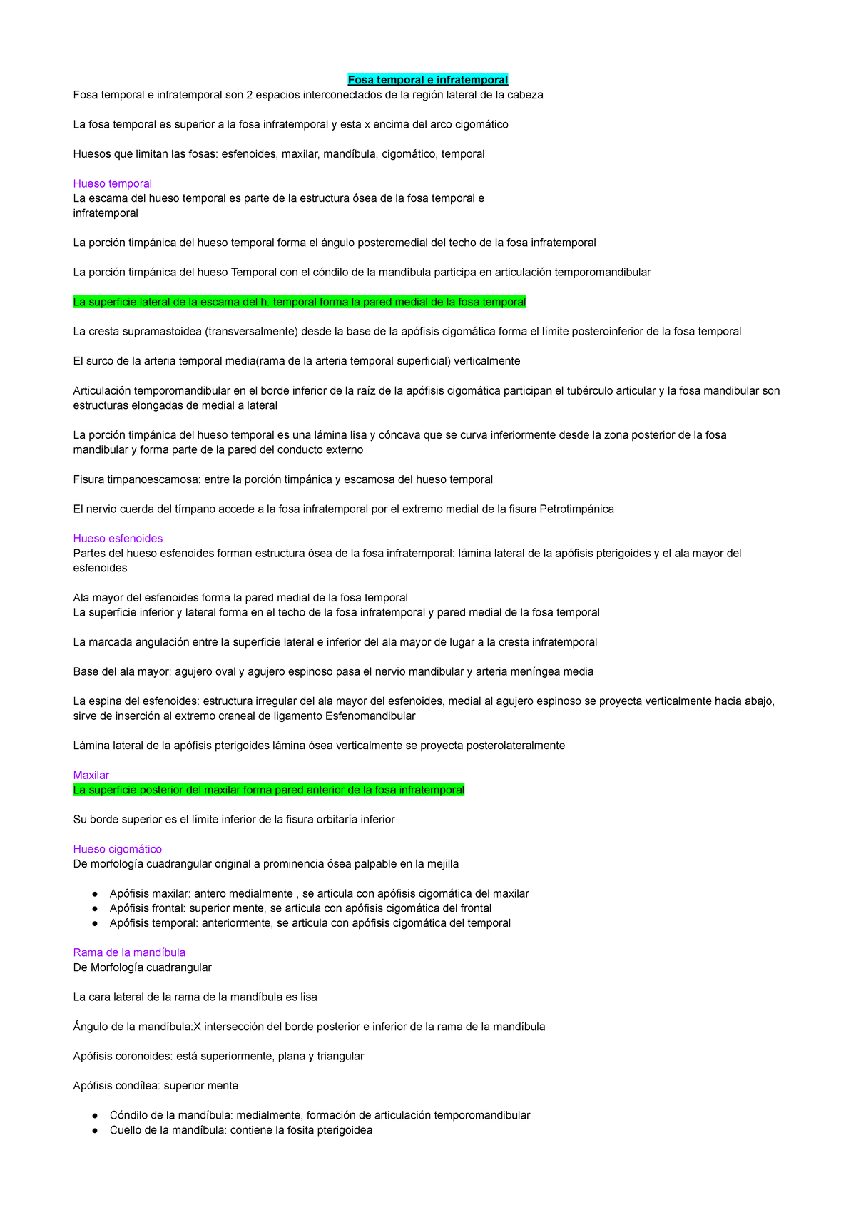 Anatomía Cuello - Fosa temporal e infratemporal Fosa temporal e ...