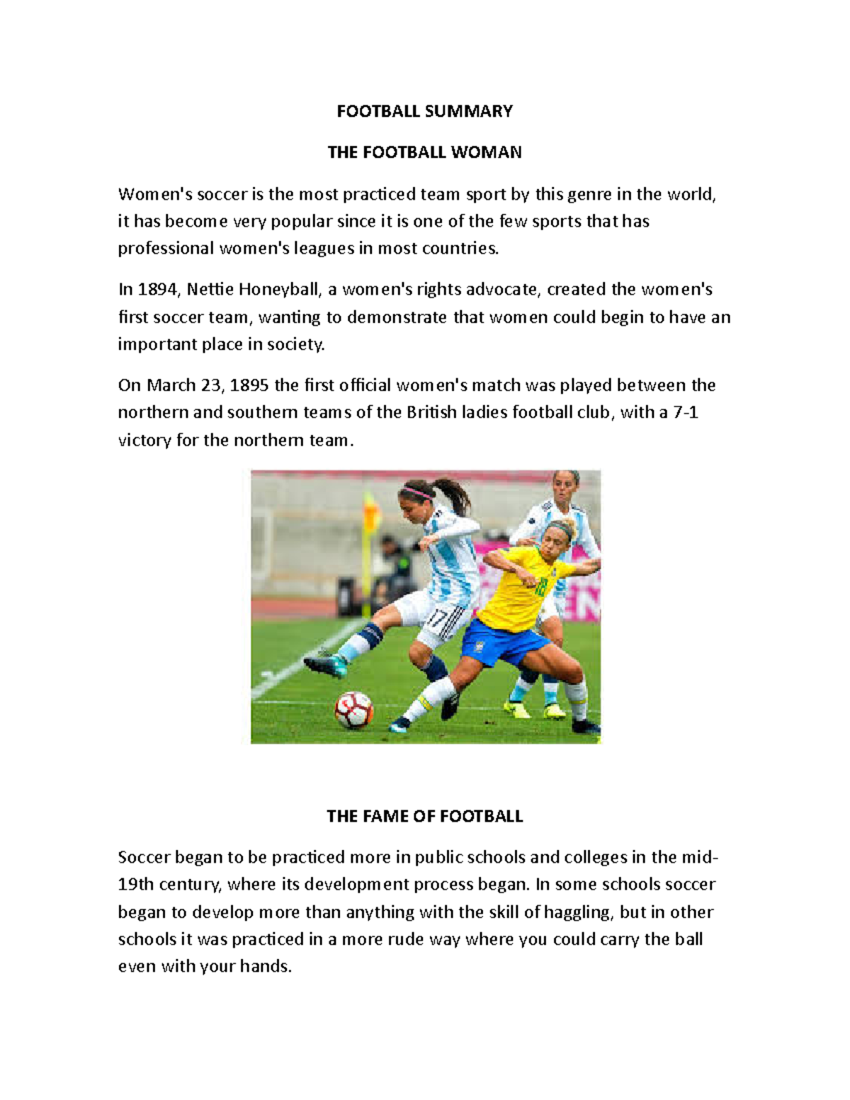 Football Summary - FOOTBALL SUMMARY THE FOOTBALL WOMAN Women's soccer ...