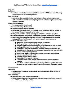 Environmental Science Notes 16 - Study Resources AP Enviro Sci Review ...