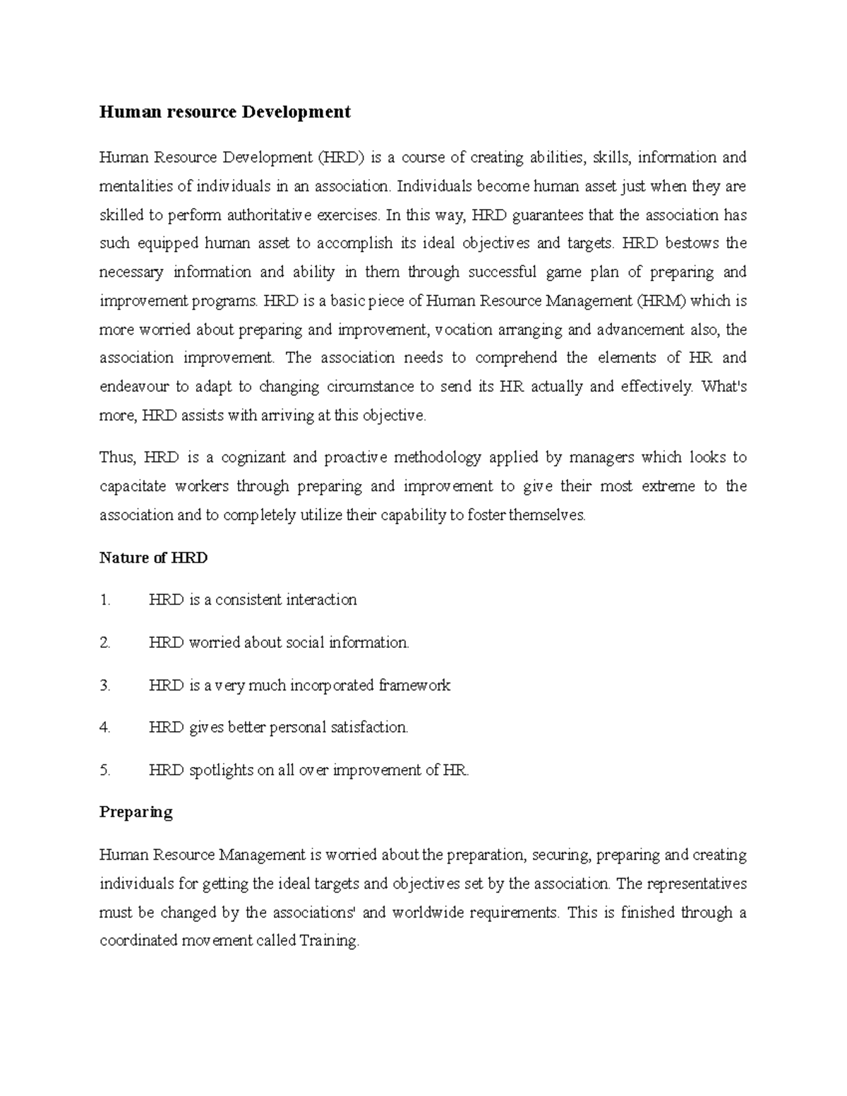 Human resource Development - Human resource Development Human Resource ...