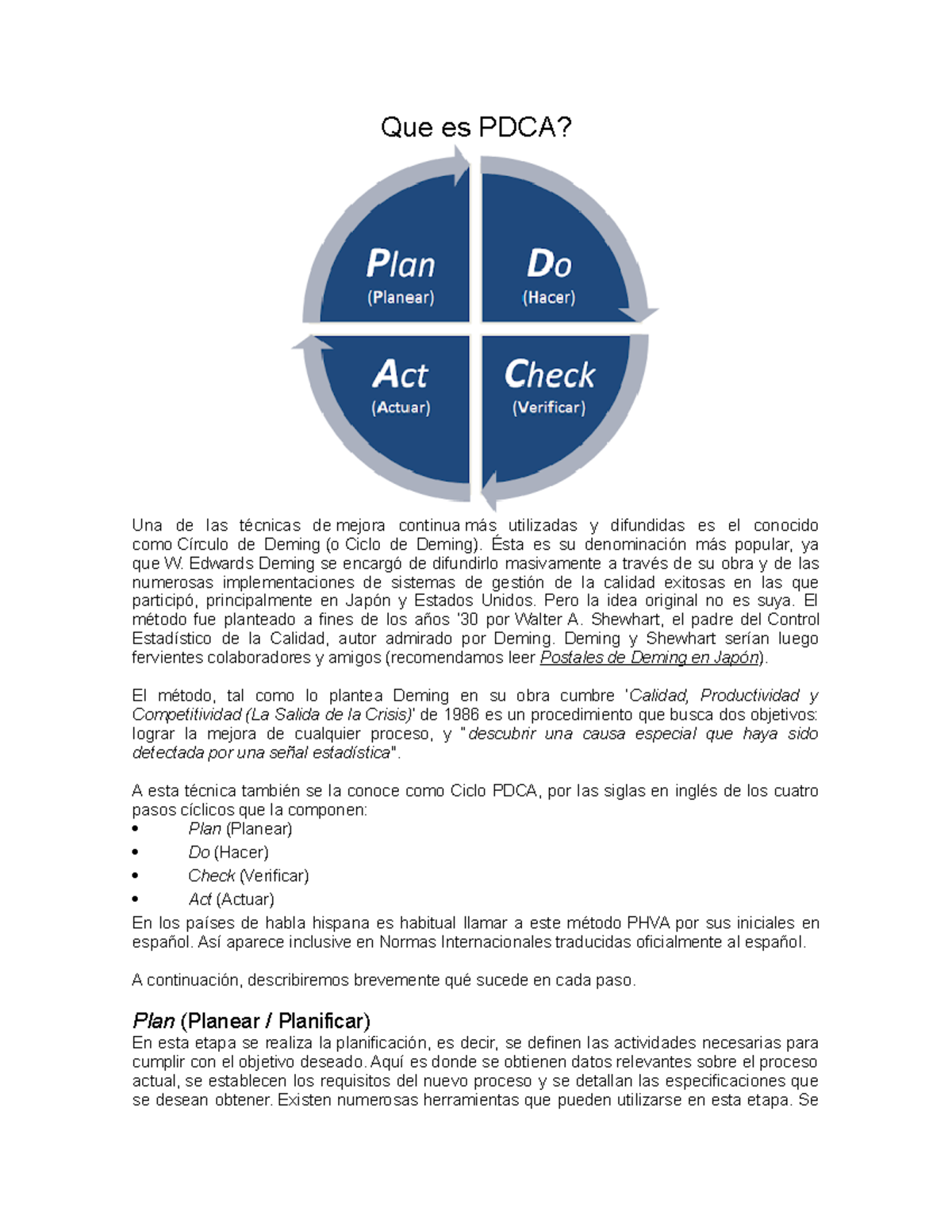 Que es PDCA - Que es un PDCA para la ingenieria de diseño - Que es PDCA ...
