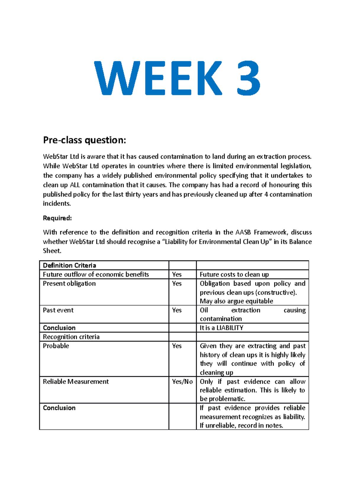 WEEK 2 - week 2 task - WEEK 3 Pre-class question: WebStar Ltd is aware ...
