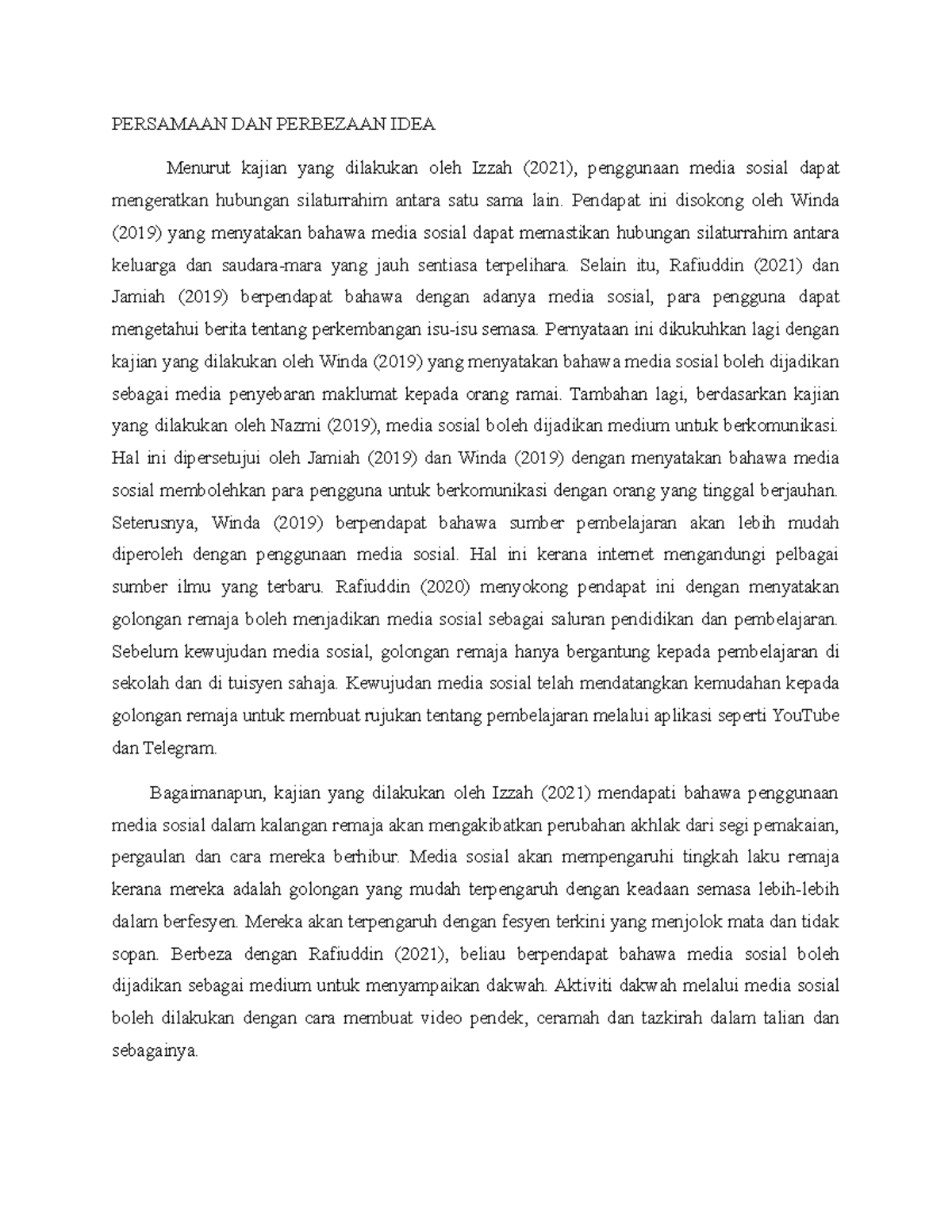 CTU552 Persamaan DAN Perbezaan IDEA - PERSAMAAN DAN PERBEZAAN IDEA ...