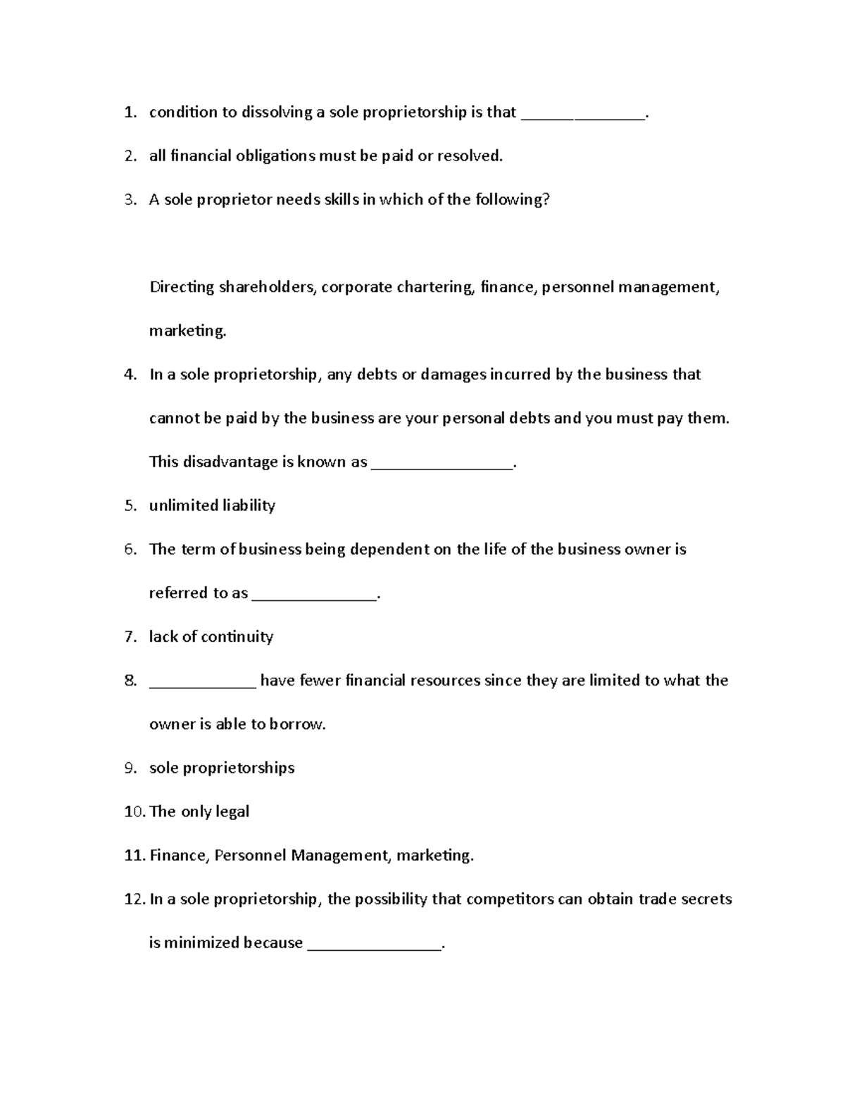 Bbus8 - *ALL are weekly quizzes. Each week we had 2-3 quizzes after ...