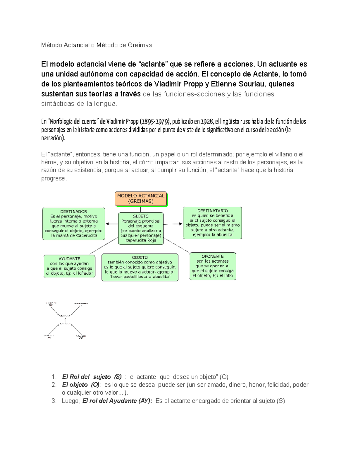 Métodos de Análisis Literarios - Método Actancial o Método de Greimas ...