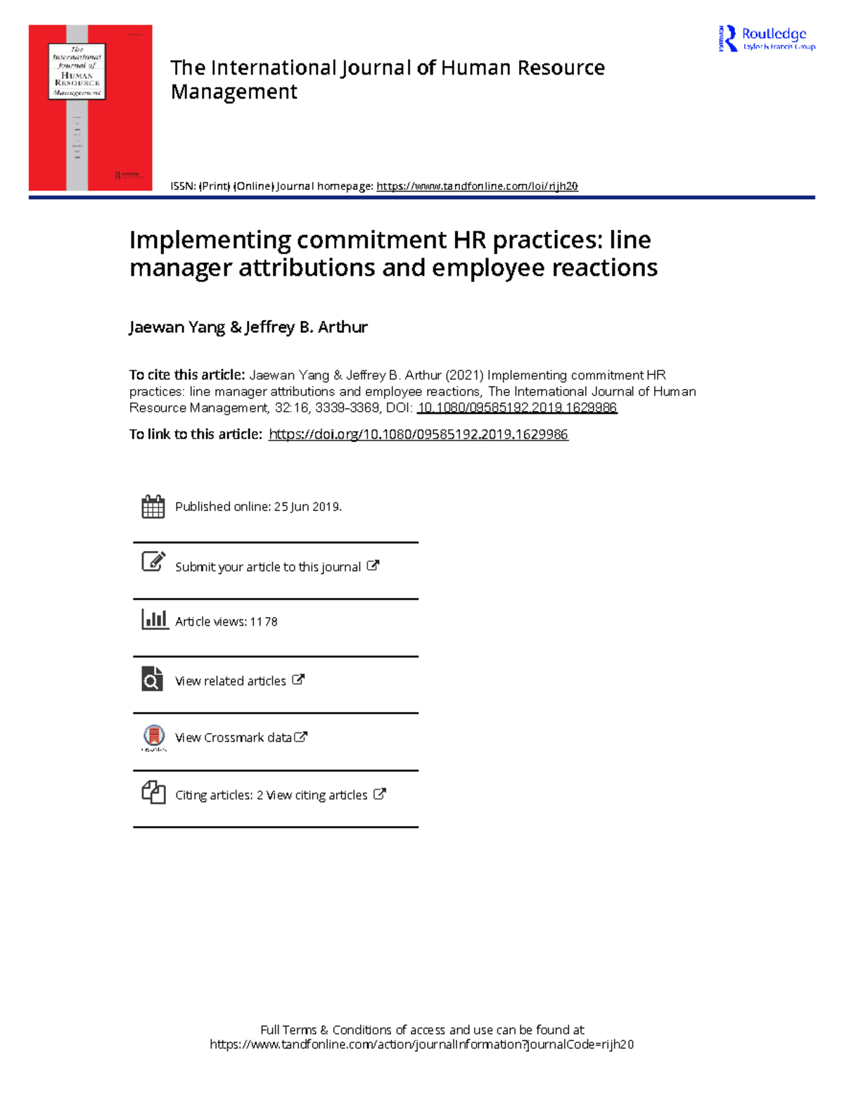 Implementing Commitment Hr Practices꞉ Line Manager Attributions And