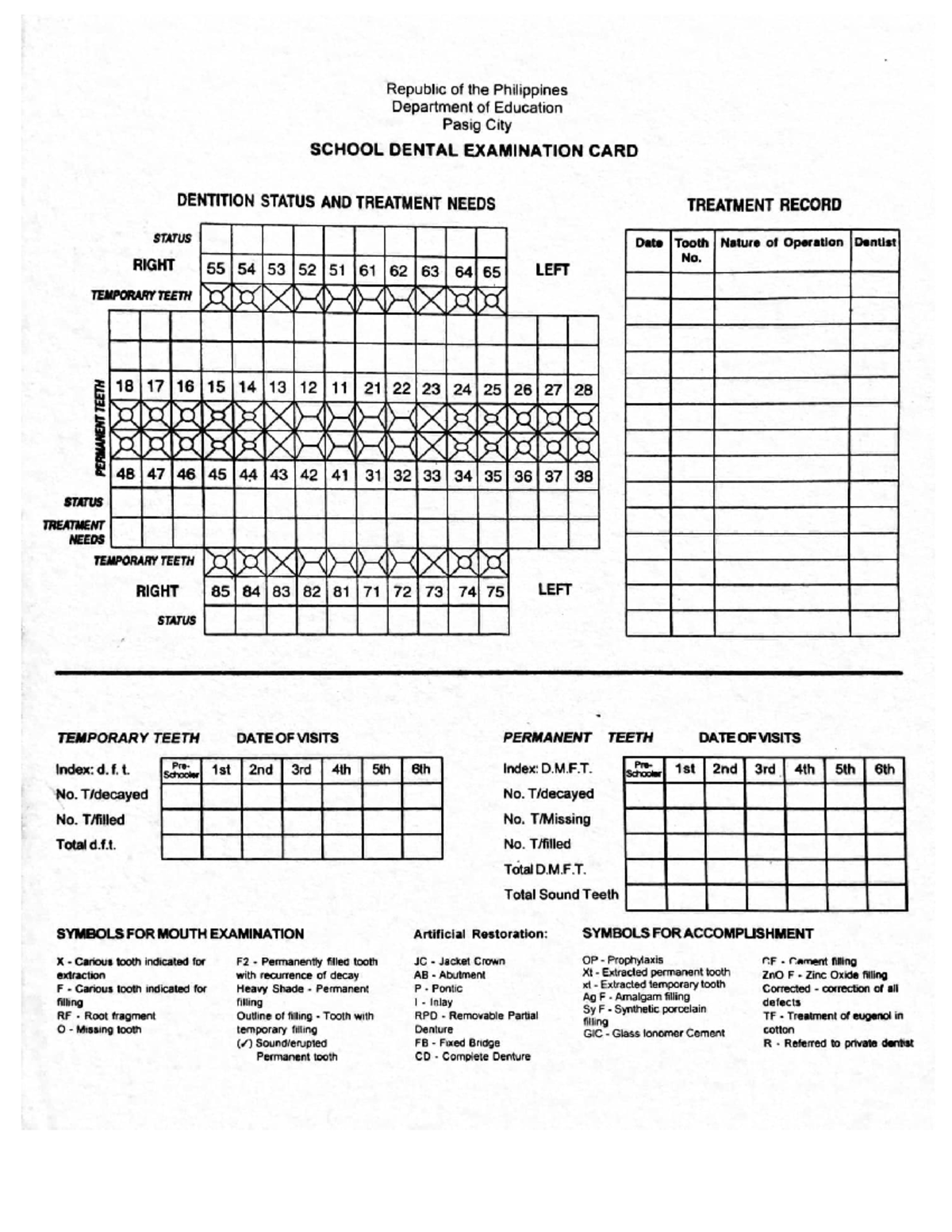 Health Card Blank - Teaching Profession: Passion And Mission - Studocu
