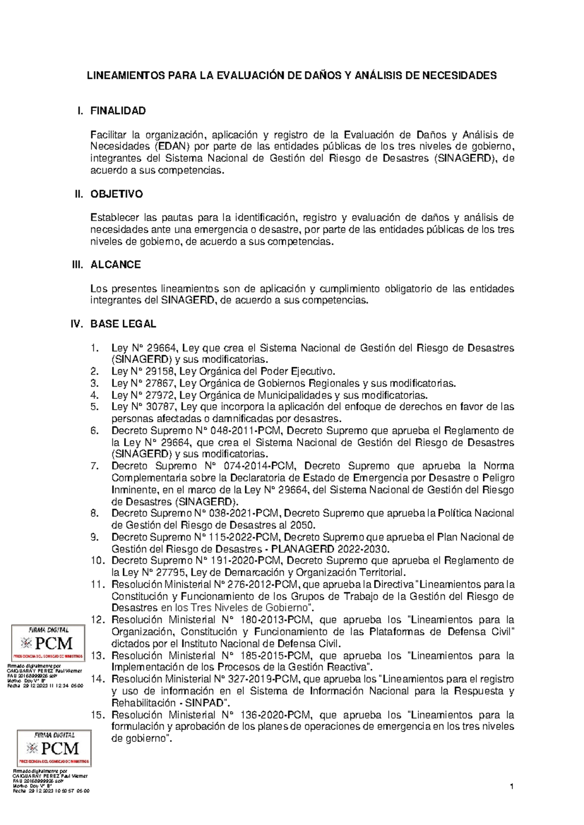 Lineamientos-edan - FORMATOS - LINEAMIENTOS PARA LA EVALUACIÓN DE DAÑOS ...