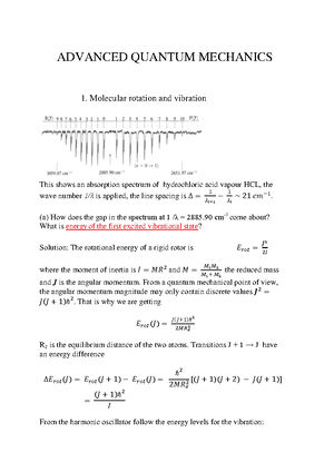 Advanced Quantum Mechanics 3 - ADVANCED QUANTUM MECHANICS RIGID ROTOR 1 ...