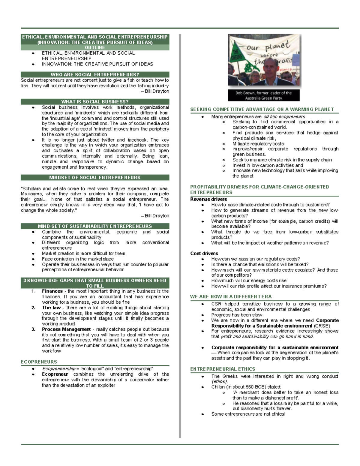 Entrep 2 - ETHICAL, ENVIRONMENTAL AND SOCIAL ENTREPRENEURSHIP ...