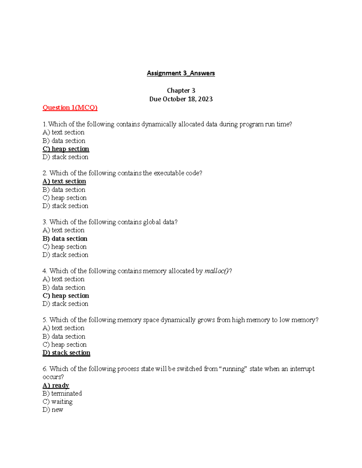 Assignment 3 Answers - summary - Assignment 3_Answers Chapter 3 Due ...