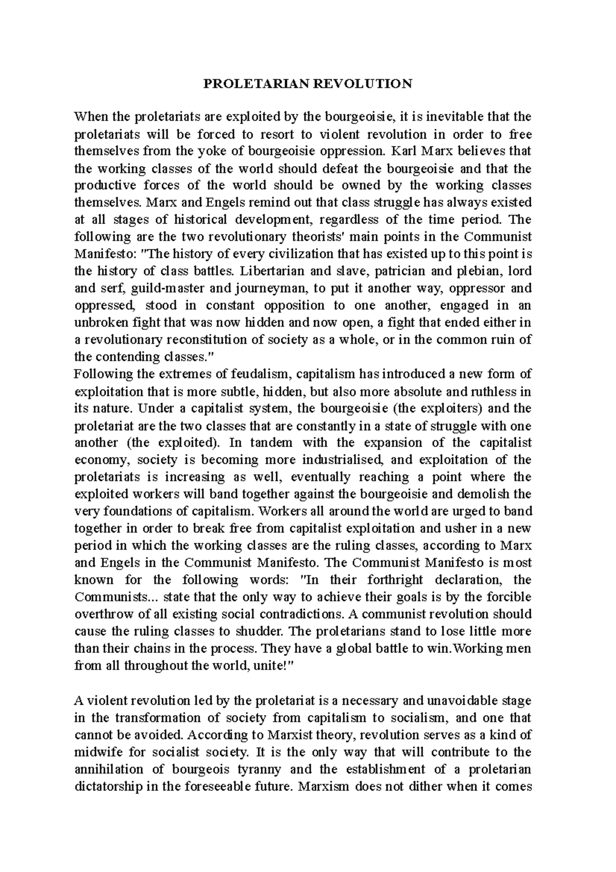 Proletarian Revolution - PROLETARIAN REVOLUTION When the proletariats ...