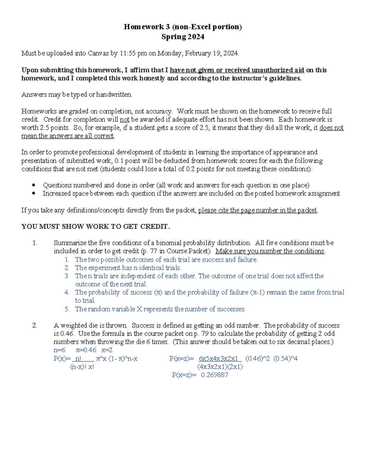 SCM Homework 3 SPRING - Homework 3 (non-Excel portion) Spring 2024 Must be uploaded into Canvas ...