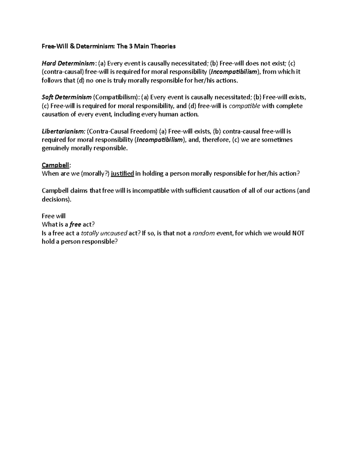 Free-will & Determinism - Free-Will & Determinism: The 3 Main Theories ...