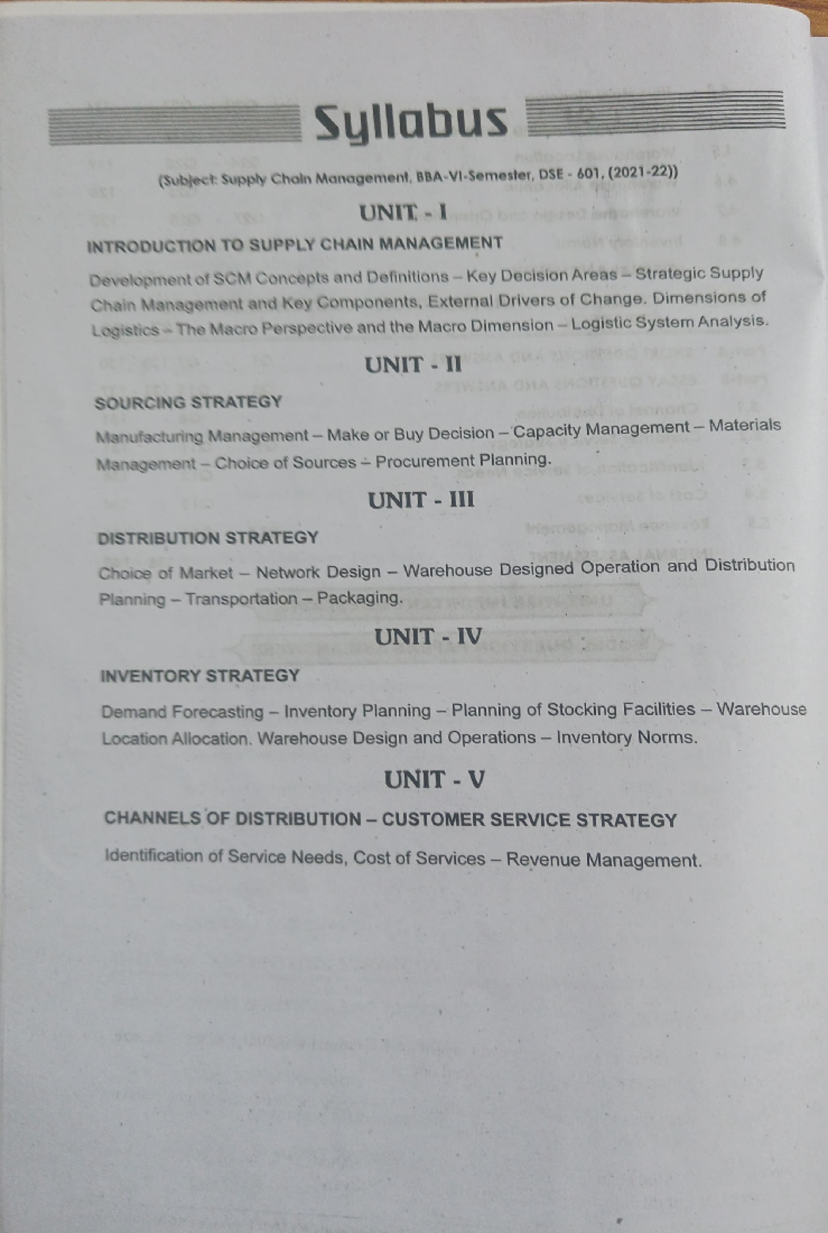 Scm sia 1 unit - its a textbook - Bachelor of Business Administration ...