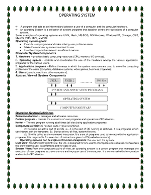 OS Complete notes (All units) - OPERATING SYSTEM A program that acts as ...