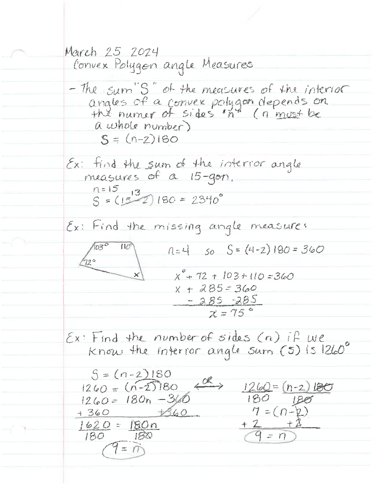 Polygon Angle Sum - idk - Studocu