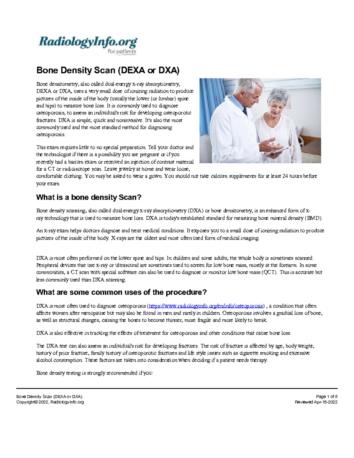 Dexa - Clinical - Bone Density Scan (DEXA or DXA) Bone densitometry ...