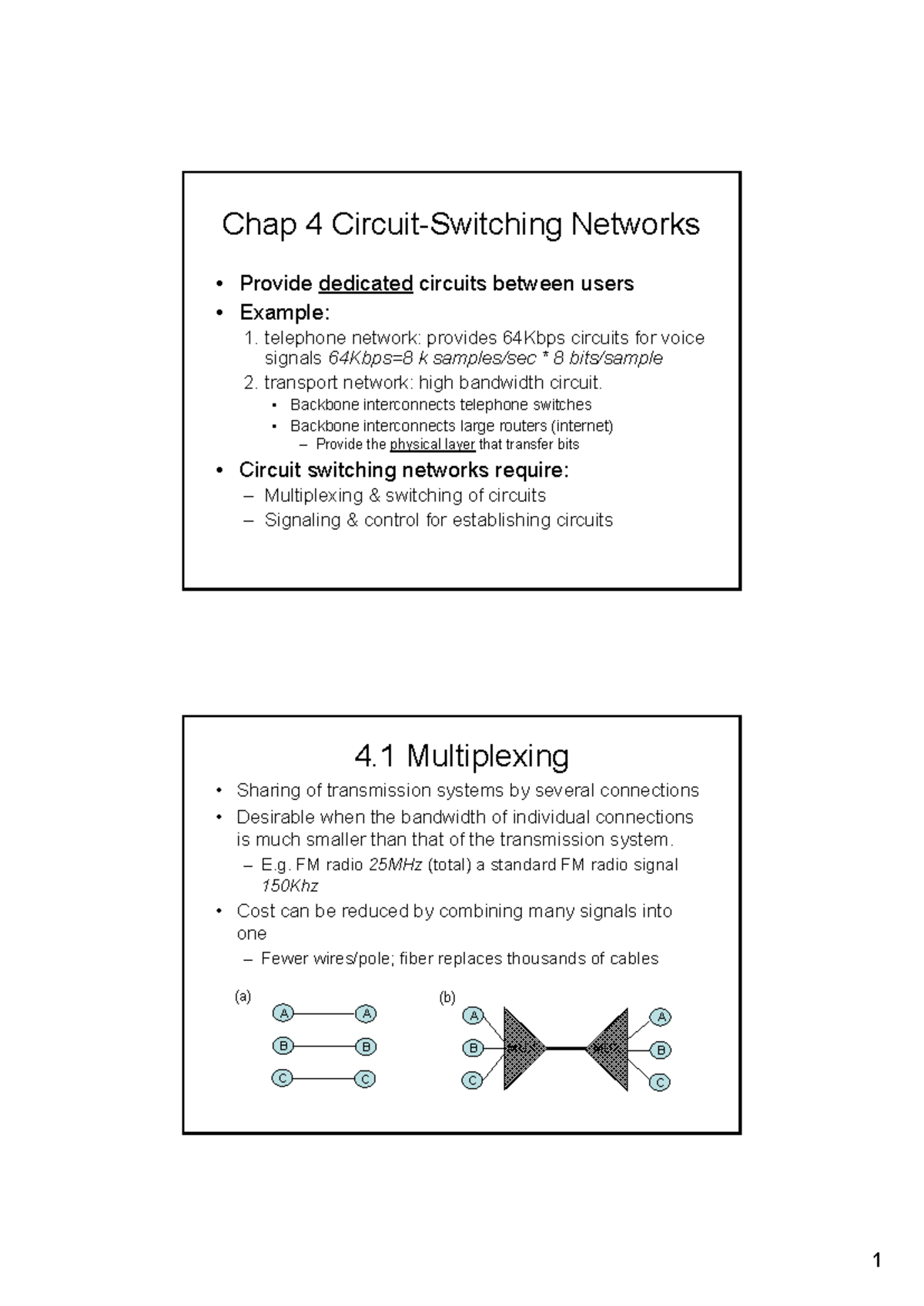 Circuit Switching Networks Chap 4 Circuit Switching Networks Provide