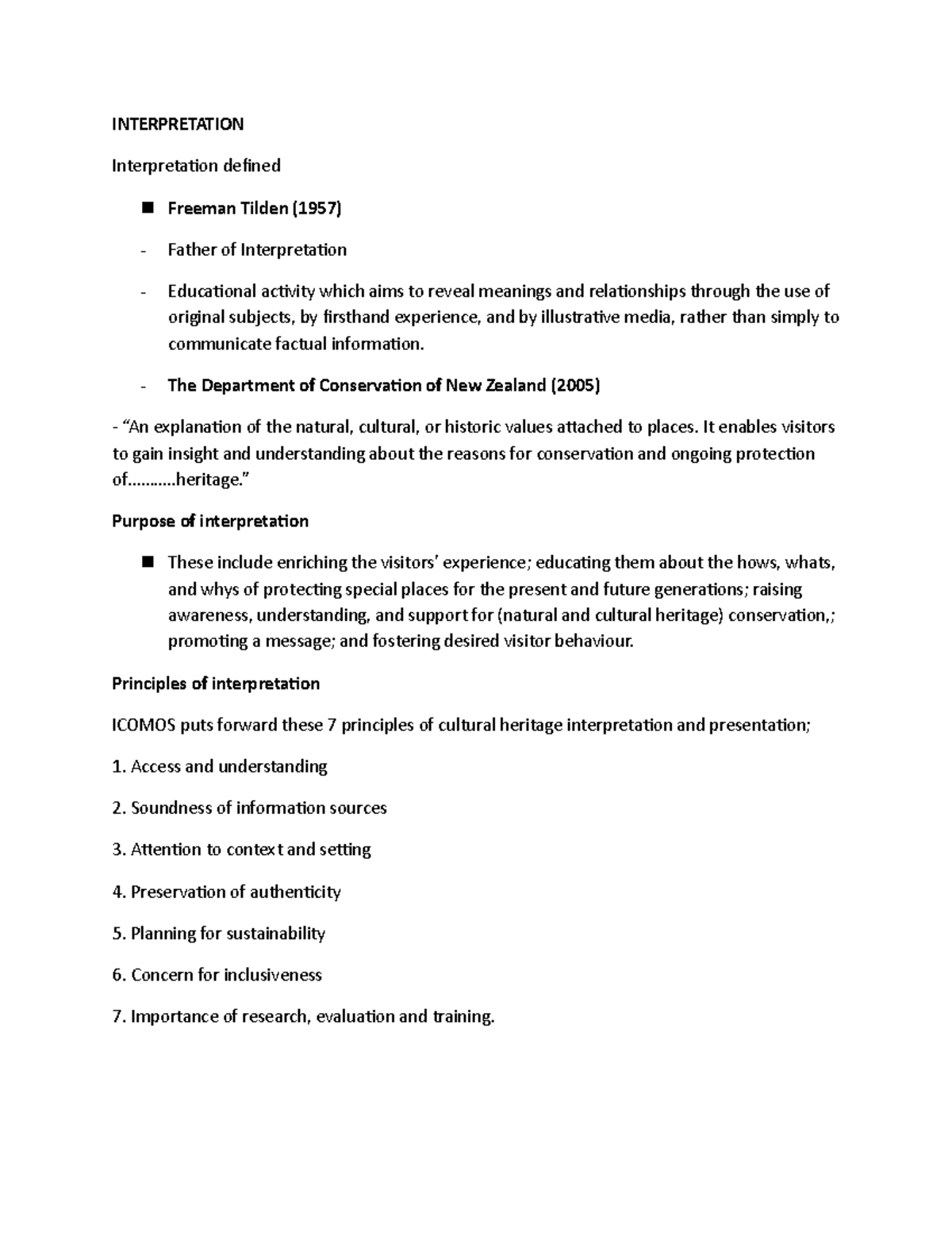 Interpretation - Lecture notes 1 - INTERPRETATION Interpretation ...