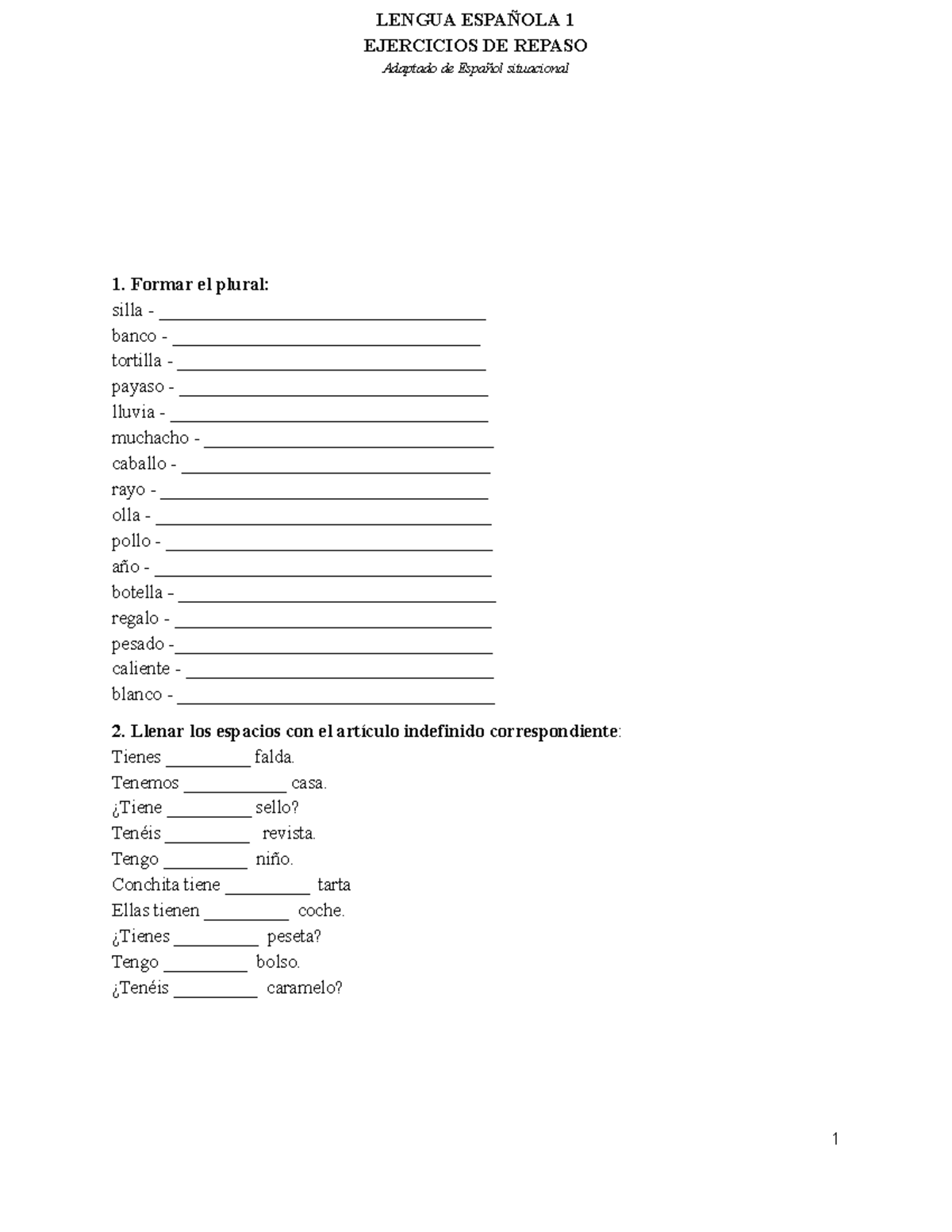 Repaso Gramática - materiali per ripassare grammatica spagnola ...
