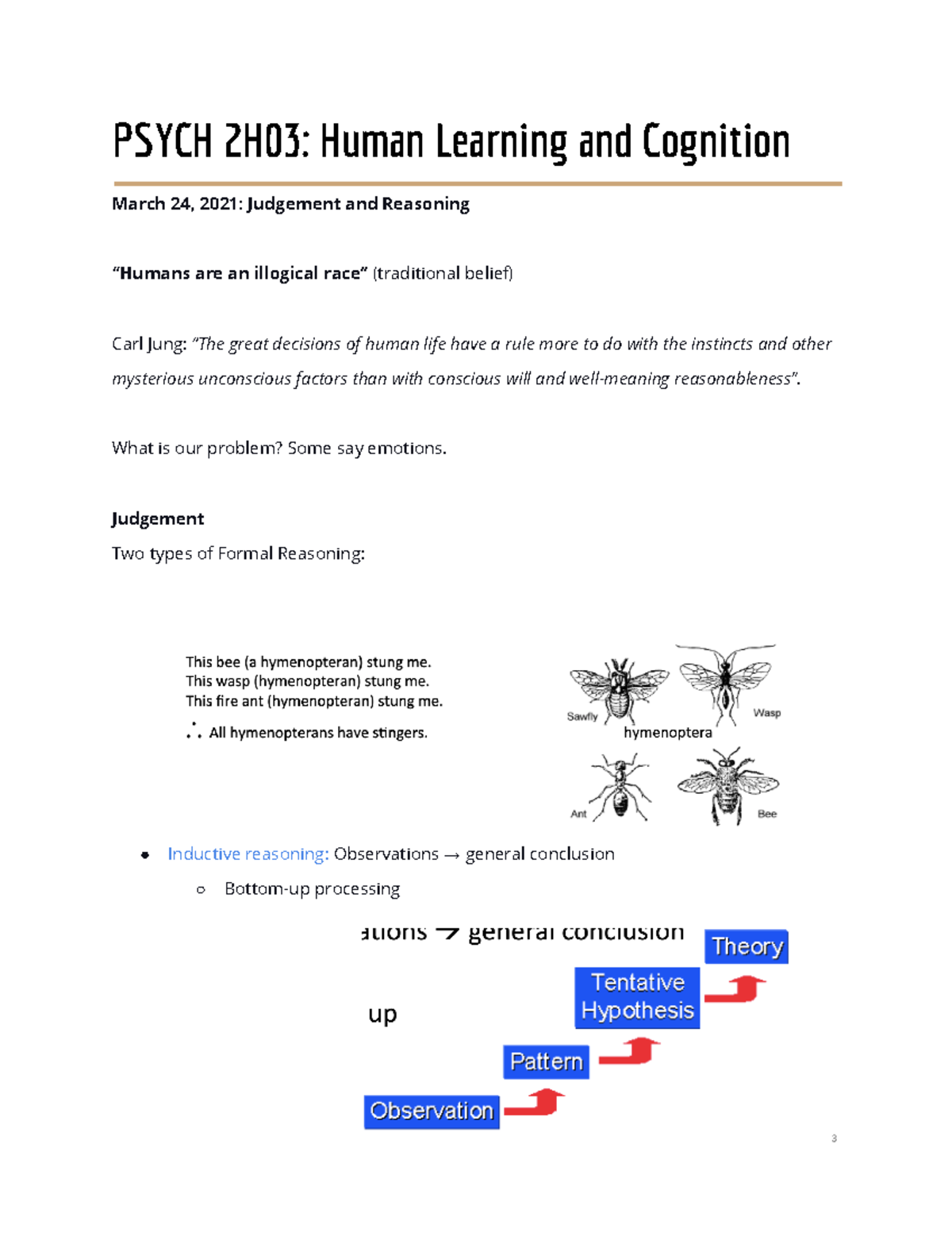 Lecture 20 - human cog - PSYCH 2H03: Human Learning and Cognition March ...