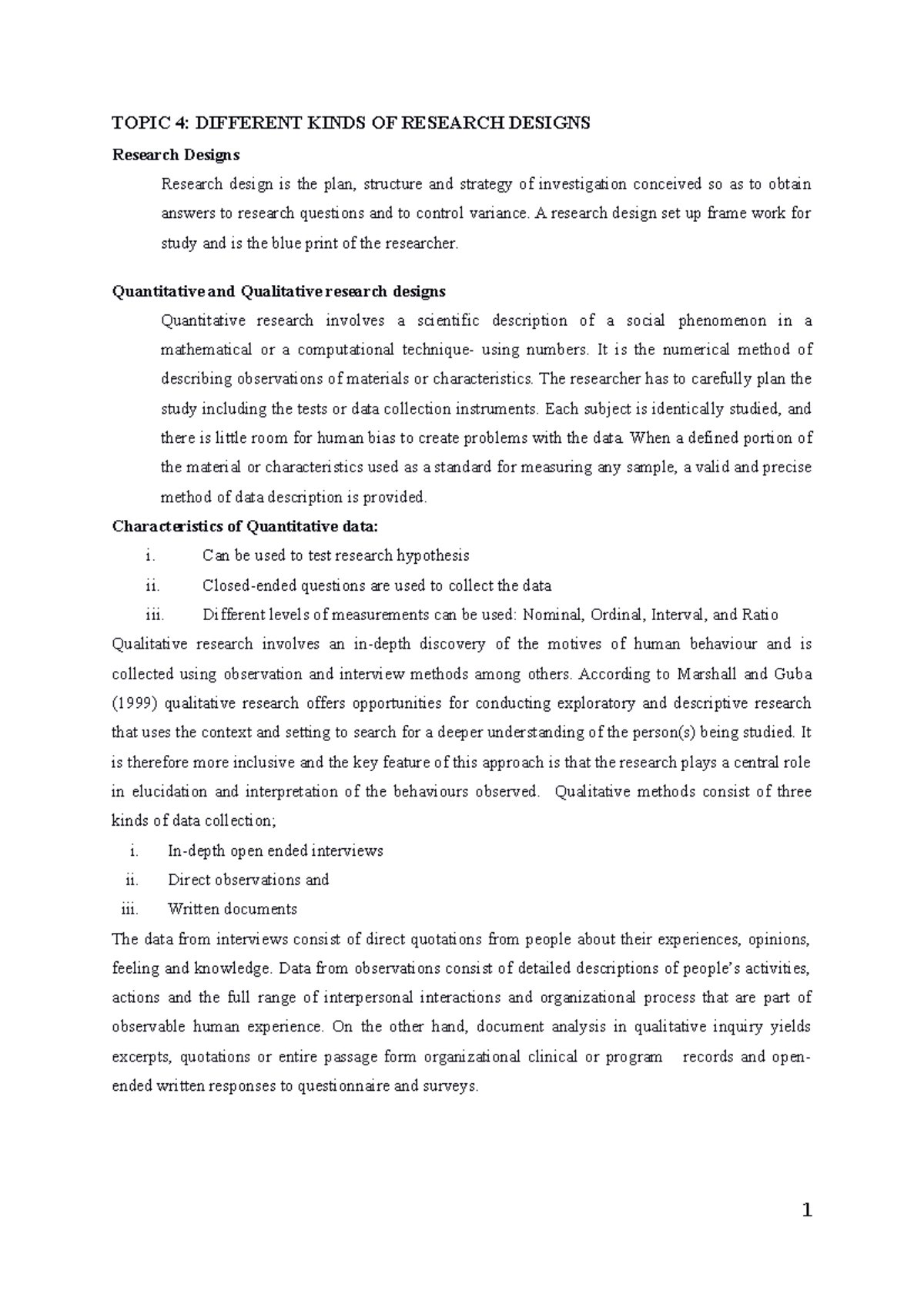 Topic 4 Different Kinds OF Research Designs BBAM - TOPIC 4: DIFFERENT ...
