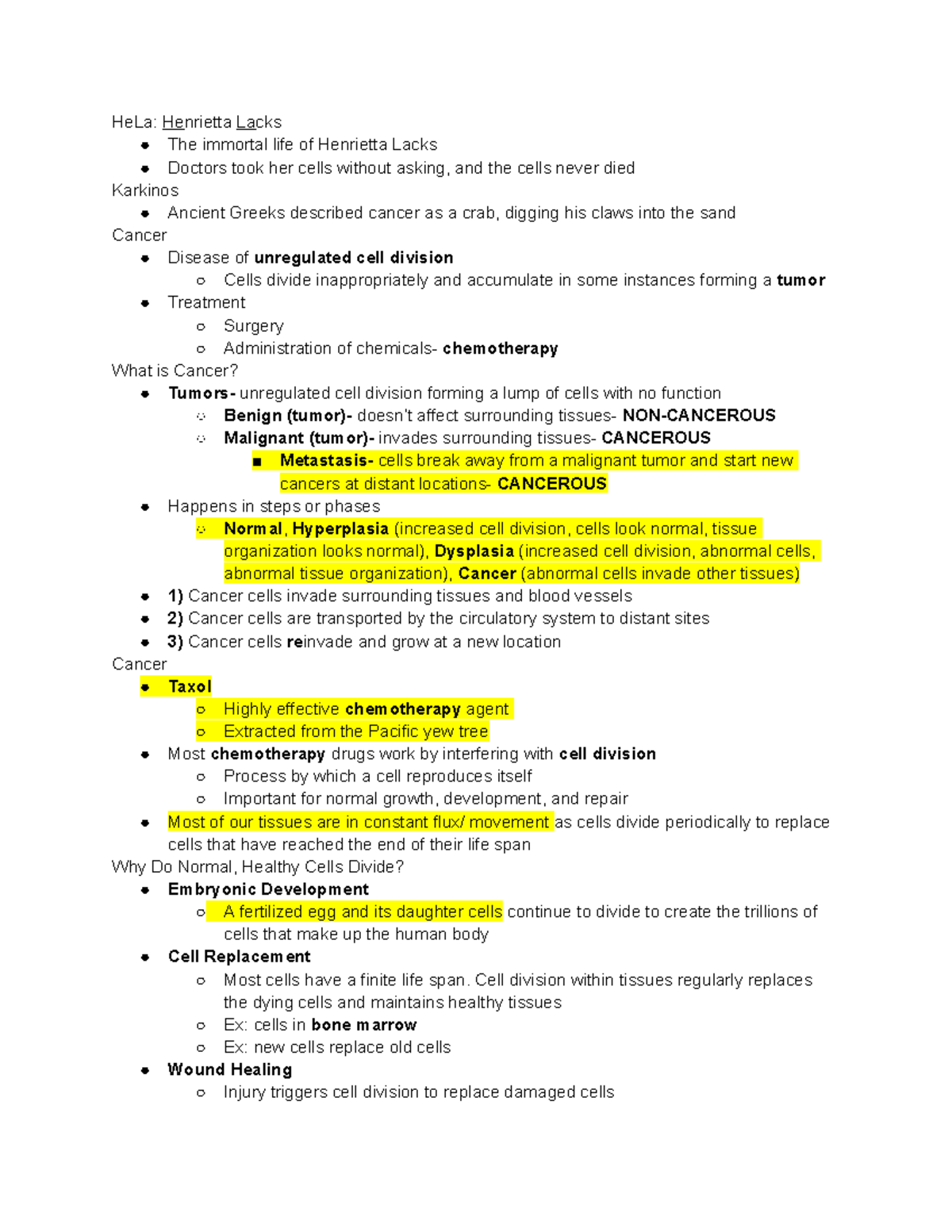 Chapter 9 Cell Division and Mitosis - HeLa: Henrietta Lacks The ...