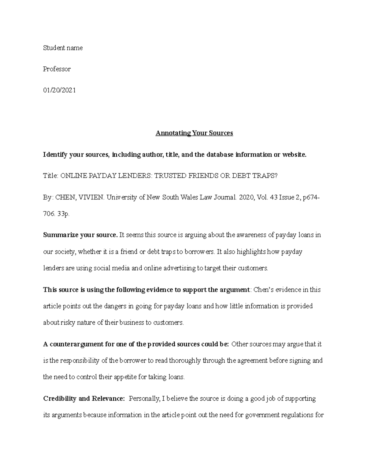 Anotation - English composition annotation assignment - Student name ...