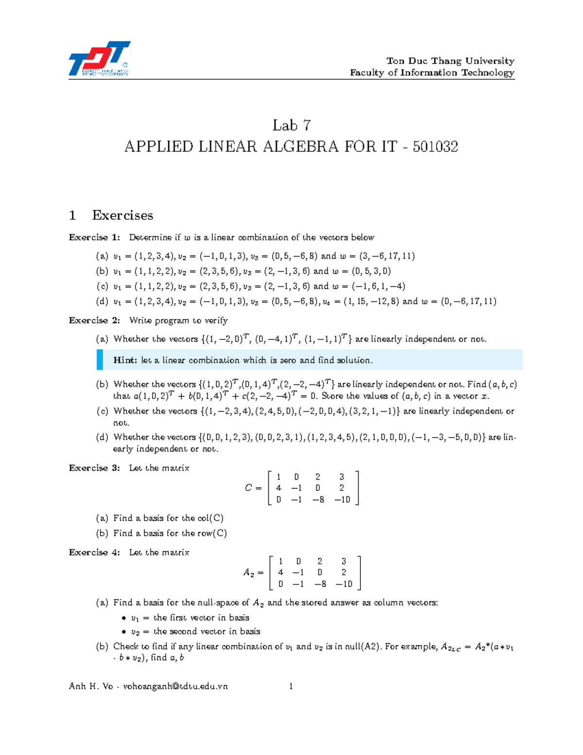 Lab07 - thay khoa - Ton Duc Thang University Faculty of Information ...