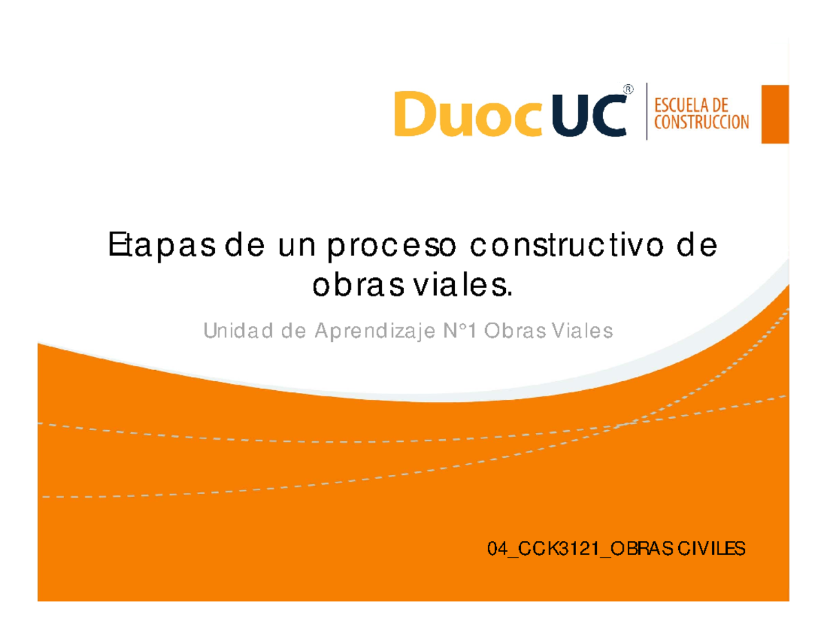 proceso constructivo de obras viales. ramo obras civiles ppt. de estudio - Etapas de un proceso ...