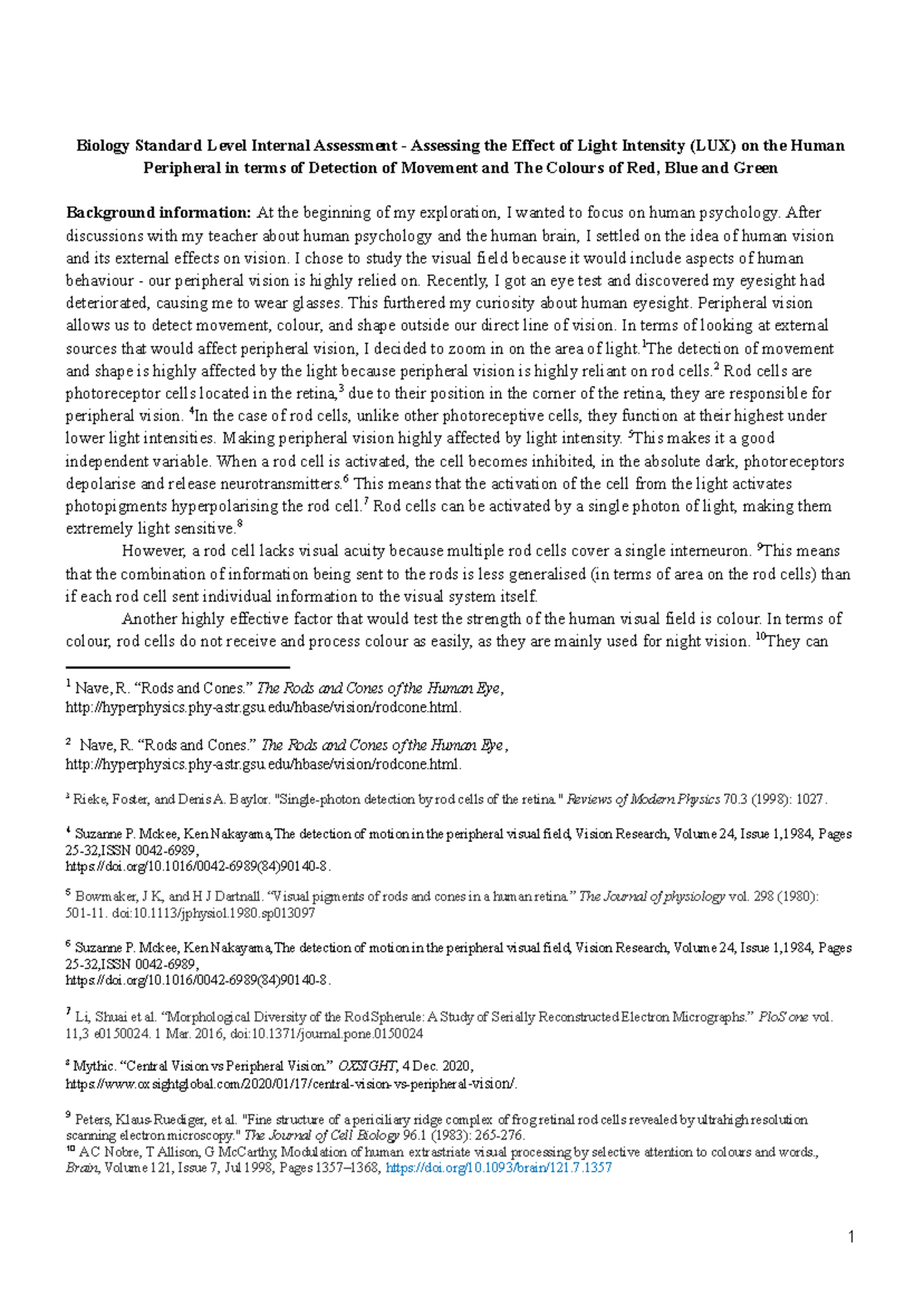 Biology IA - Final - bio IA - Ib used for uni - Biology Standard Level ...