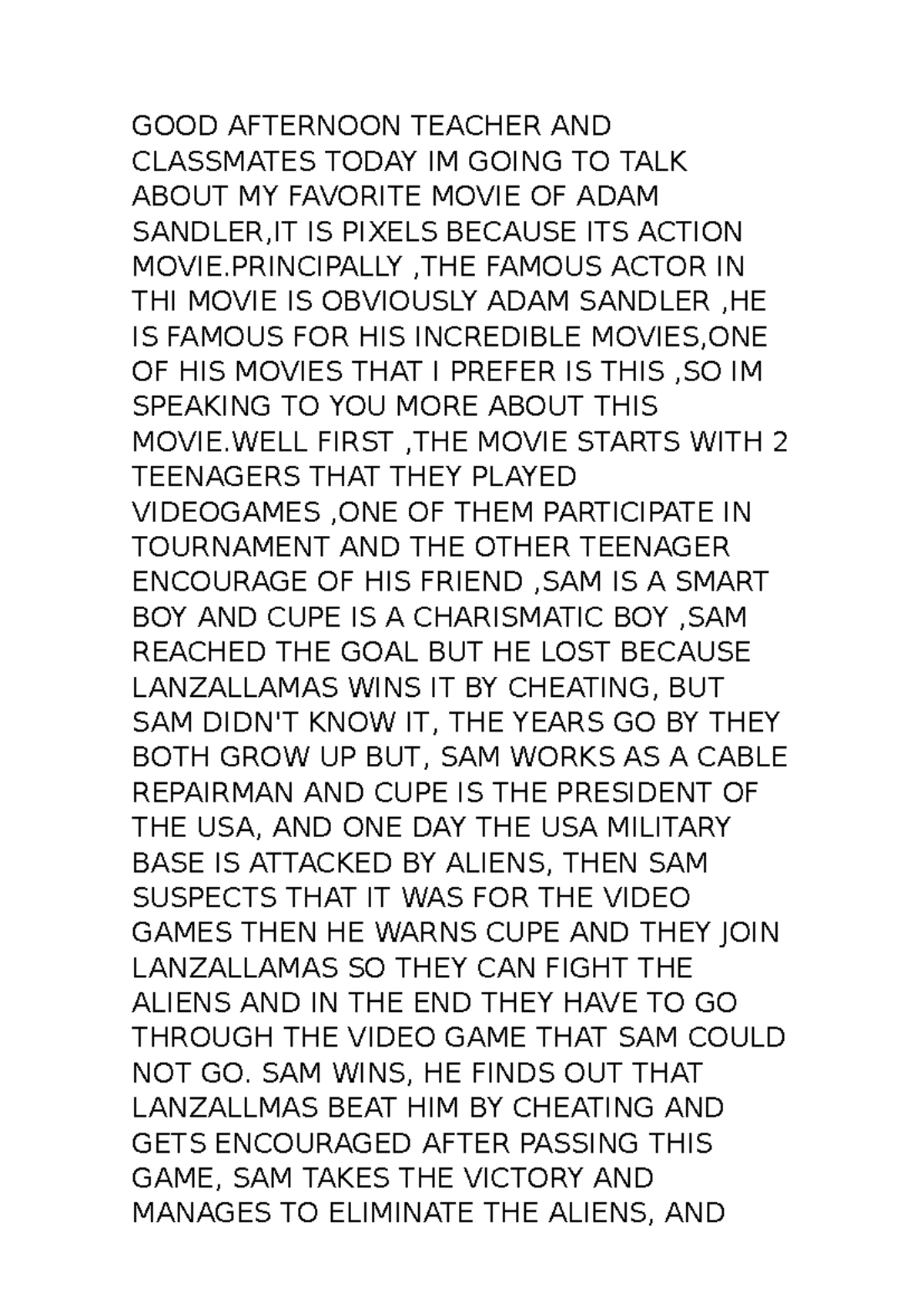 GOOD Afternoon Teacher AND Classmates Today IM Going TO TALK About MY ...